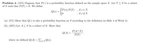 Solved Problem Suppose That P Is A Probability Chegg Com