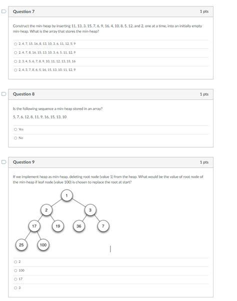 Solved Construct The Min Heap By Inserting