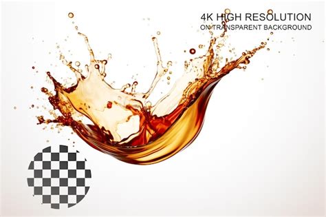 투명한 배경에 커피 스플래시 프리미엄 Ai 생성 Psd