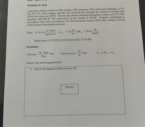 Solved Problem 1 65 A Gaseous Mixture Which Is 44