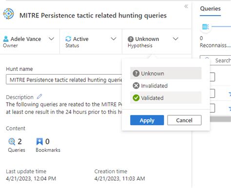 헌팅을 사용하여 엔드투엔드 위협 헌팅 수행 Microsoft Sentinel Microsoft Learn