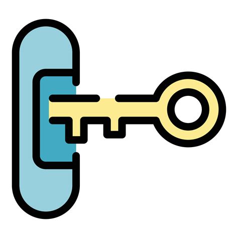 Password Key Icon Color Outline Vector 15552188 Vector Art At Vecteezy
