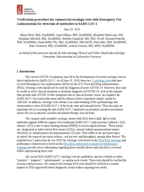 Asm Web Protocol Serology 062220 Final Pdf Assay Elisa