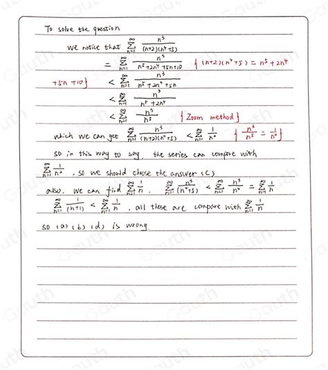 solved the test the series sumlimits n 1 ∈fty n 3 n 2 n 4 5 by