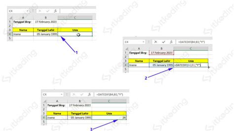 Rumus Datedif Excel Cara And Contoh Fungsi Datedif Di Excel