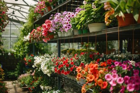 Premium Photo Flowers And Potted Plants In A Greenhouse