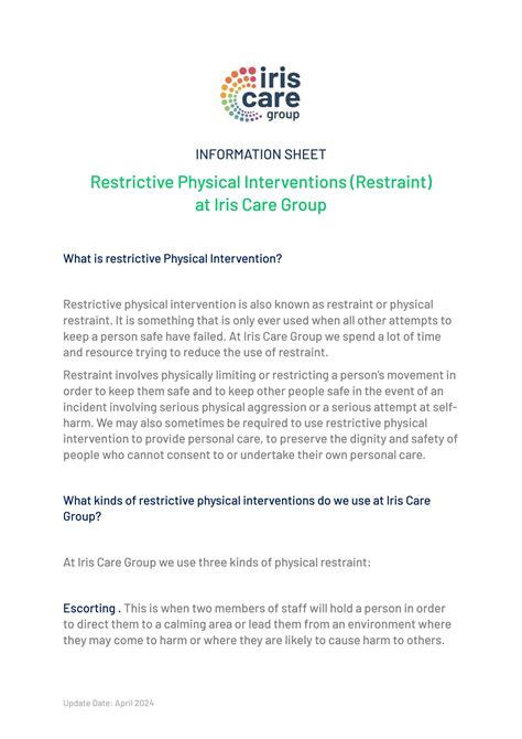Restrictive Interventions Information Sheet By Iris Care Group Issuu