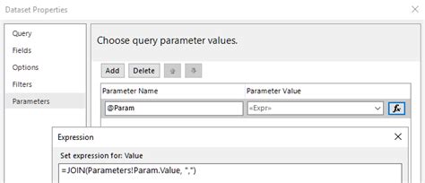 Reporting Services Display Selected Values Of Multi Value Parameter
