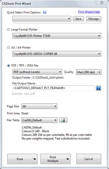 Cadtools Tools Print Wizard