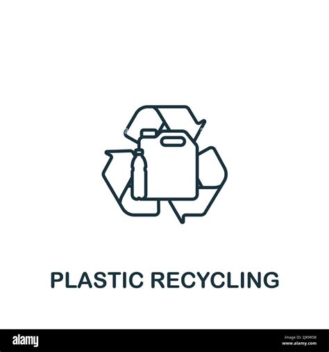 Plastic Recycling Icon Simple Line Element Symbol For Templates Web Design And Infographics