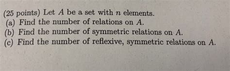 Solved Points Let A Be A Set With N Elements A Find Chegg