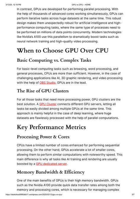 Gpu Vs Cpu Harnessing The Power Behind Modern Ai Cloud And Hpc Pdf