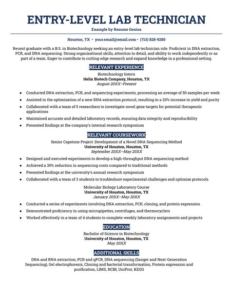 5 Lab Technician Resume Examples And Writing Guide For 2024