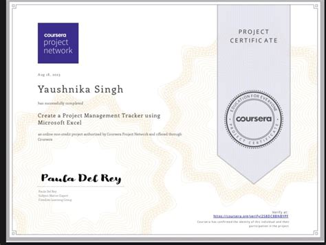 Yaushnika Singh On Linkedin Coursera Projectmanagement Dataanalysis Microsoftexcel