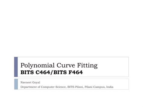 ppt polynomial curve fitting bits c464 bits f464 powerpoint
