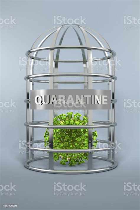 검역소의 금속 케이지에서 분리된 바이러스의 3d 그림 위험한 전염병 개념 0명에 대한 스톡 사진 및 기타 이미지 0명 가리기 개념 Istock