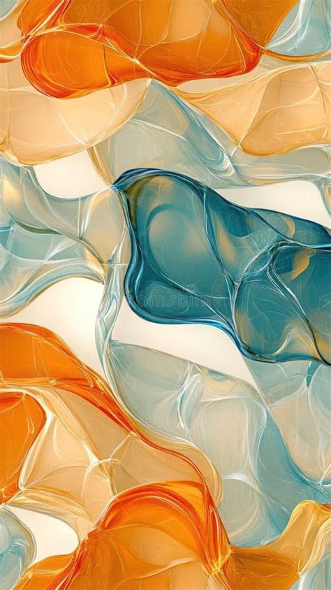 Abstract Fluid Shapes In Warm And Cool Tones Create A Dynamic And Artistic Visual Effect Stock