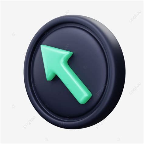 north west arrow direction button 3d icon render 3d left arrow 3d
