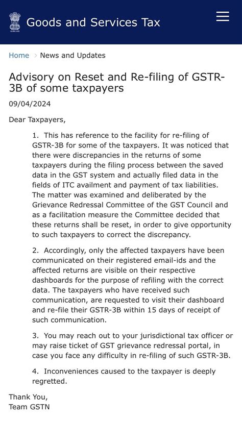 Reset Refiling Gstr 3b Ca Vishakha Gupta