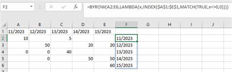 excel return the first week with values stack overflow