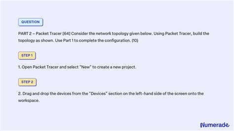 Solved Part 2 Packet Tracer 64 Consider The Network Topology Given