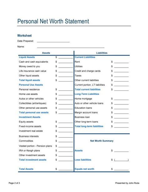 Free Printable Net Worth Worksheet Printable Calendars At A Glance