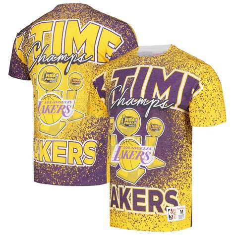 Mens Mitchell And Ness Gold Los Angeles Lakers Hardwood Classics 3x Nba