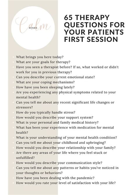 therapy questions for first and follow up session therapy notes