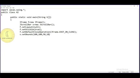 Java Swing Class JScrollBar CodeLearning YouTube