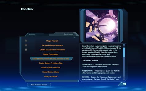 mass effect game ui database