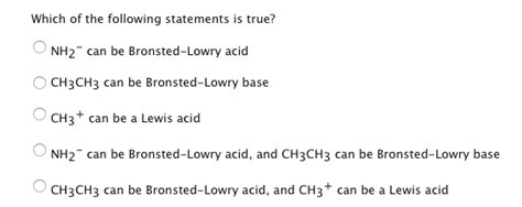 Solved Which Of The Following Statements Is True