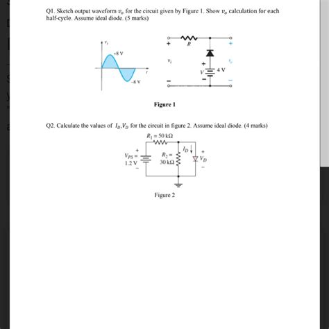 Solved Q1 Sketch Output Waveform V For The Circuit Given