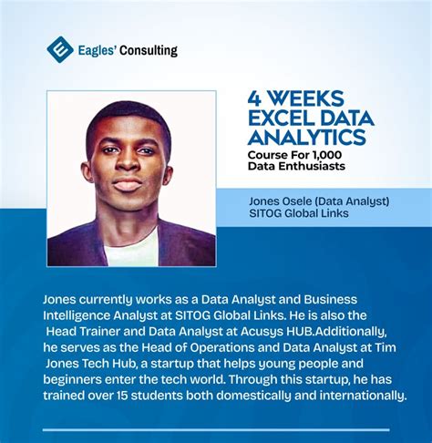 meet jones osele —one of the instructors for the free excel data