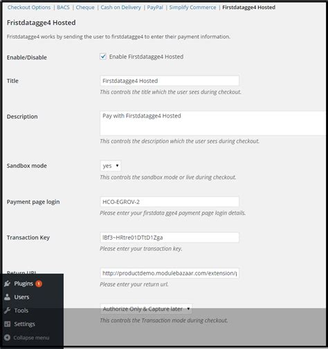 Wp Woocommerce Payeezy First Data Gge4 Hosted Solution Module