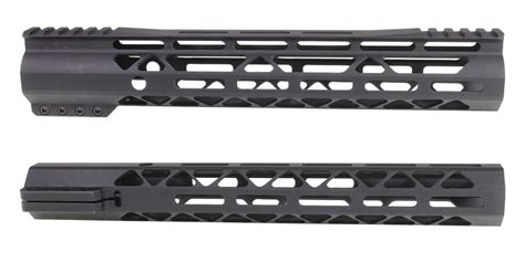Guntec 12 Air Lok M Lok Free Float Handguard Split Top Rail Black
