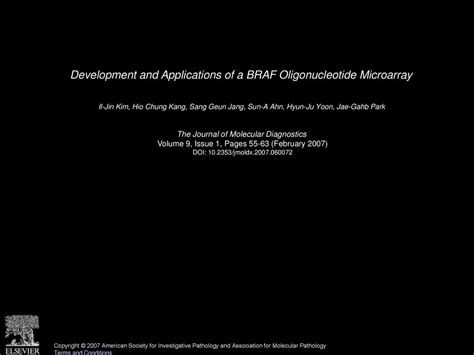 Development And Applications Of A Braf Oligonucleotide Microarray Ppt