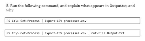solved 5 run the following command and explain what