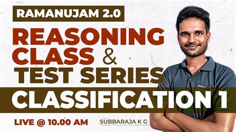 Group 2a Mains Reasoning Class Classification 1 Subbaraja Verandarace Tnpsc Youtube