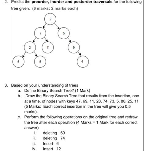 Solved Predict The Preorder Inorder And Postorder