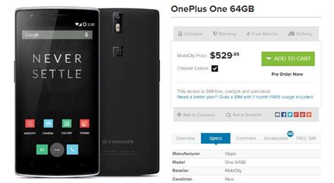 Oneplus One Gb Now Up For Pre Order In Australia For Softpedia
