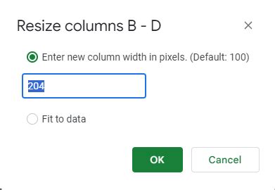 Ways To Resize Columns Change The Column Width In A Google Sheet