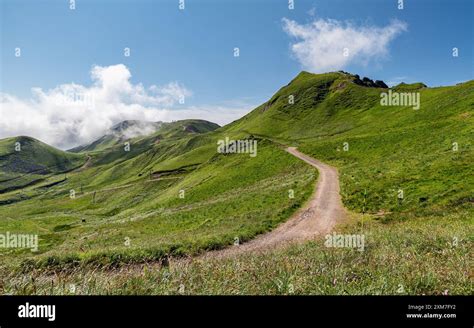 Natural Path Leading To The Puy De Sancy Highest Mountain In The