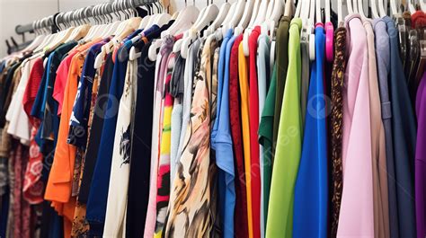 옷가게의 레일에 화려한 옷 사진을 찍고 온라인에서 찾으십시오 배경 일러스트 및 사진 무료 다운로드 Pngtree
