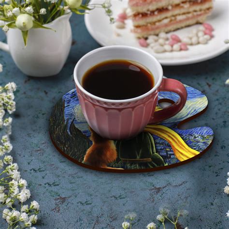 قیمت و خرید زیر لیوانی لوکسینو مدل پالت نقاشی طرح ونگوگ و شازده کوچولو