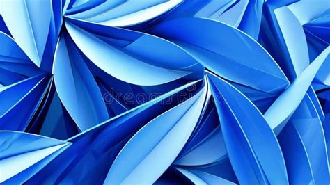 Abstract Blue Background With Swirling Layered Shapes Creating A