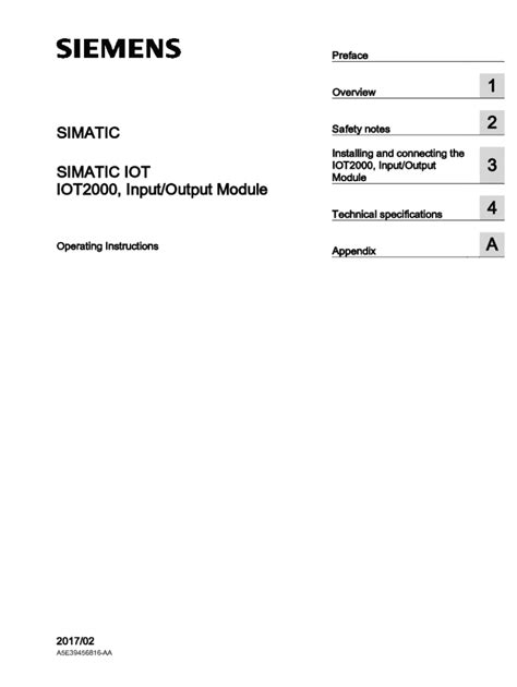 Fillable Online Simatic Iot2000 Inputoutput Module Industry Mall