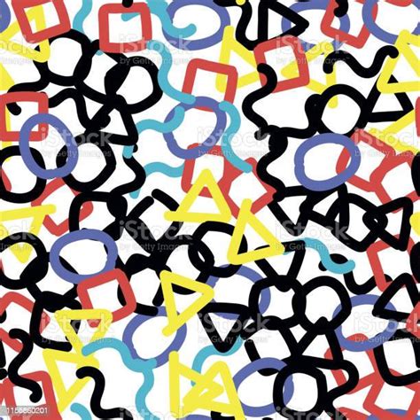 원활한 추상 패턴입니다 여러 가지 빛깔의 혼돈 손으로 그려진 추상적인 요소입니다 직물 직물 디자인 세라믹에 대 한 세련 된 기하학적 배경입니다 가리기에 대한 스톡 벡터 아트