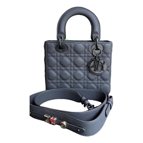 Lady Dior Leather Handbag Dior Black In Leather 60154586