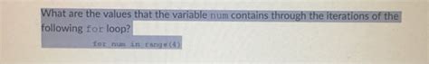 Solved What Are The Values That The Variable Num Contains