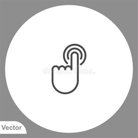 Touch Finger Vector Icon Sign Symbol Stock Vector Illustration Of